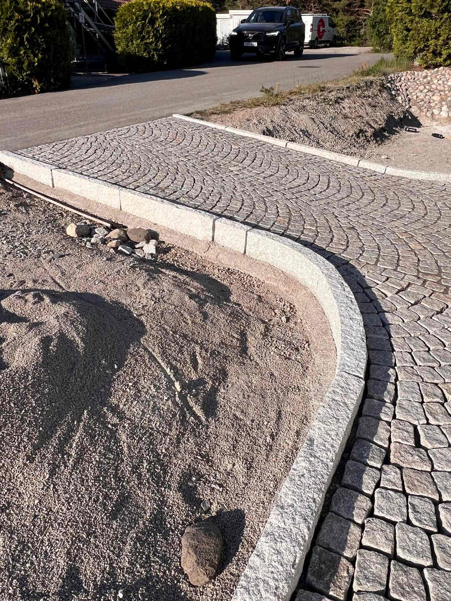 GV4 - Radie 2,0 m - Billig Kantsten i granit - Stengrossen